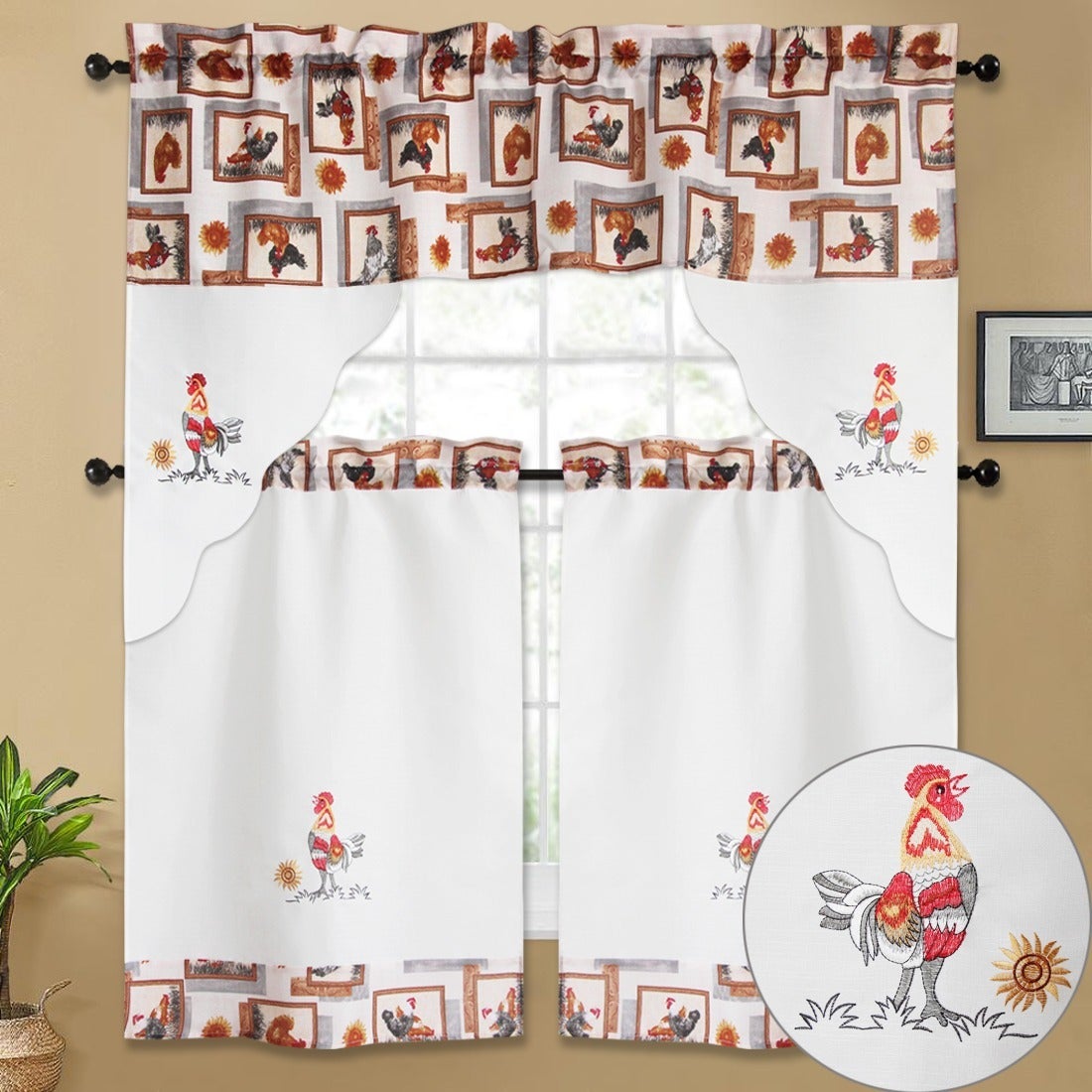 Rooster Kitchen Curtains