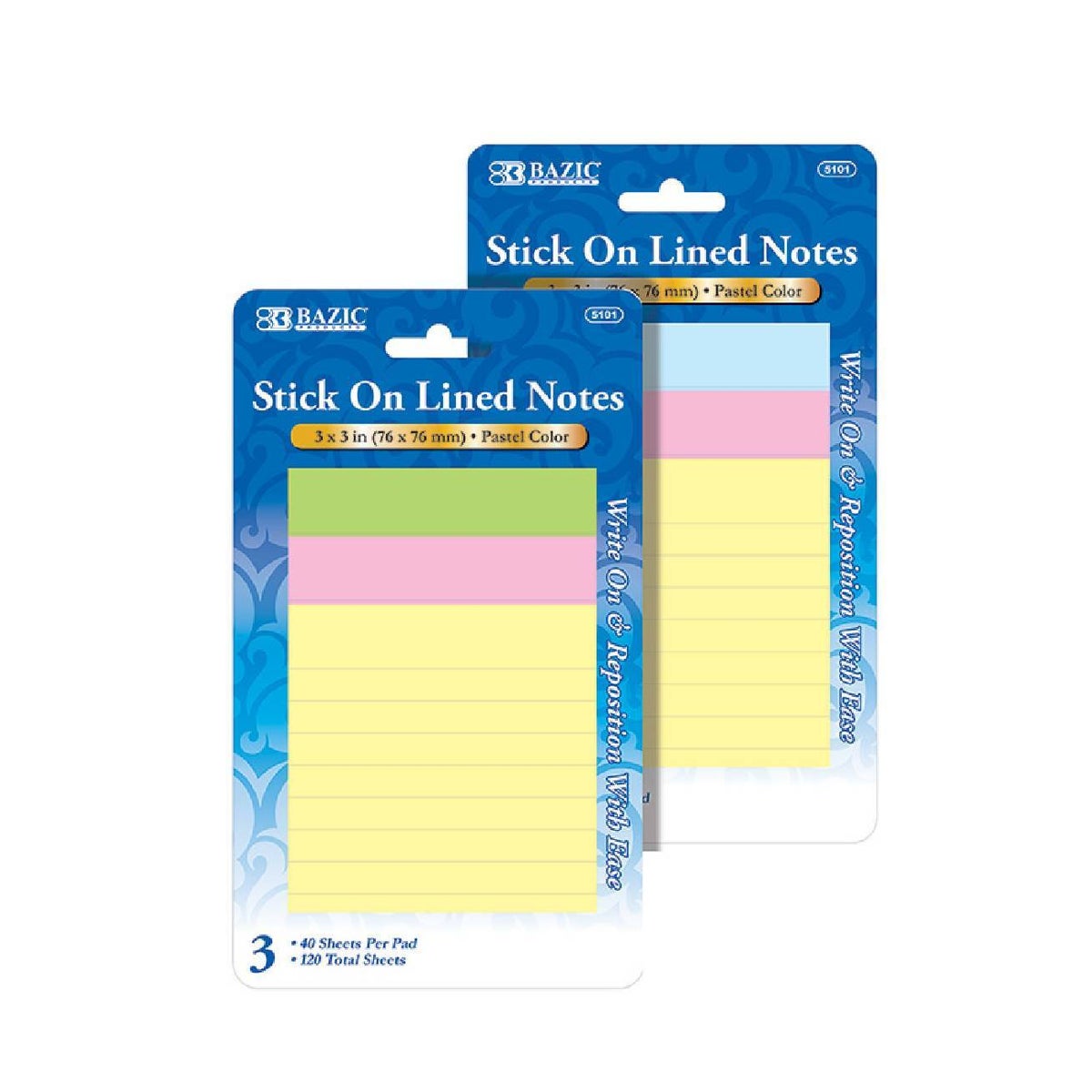 BAZIC #5101 STICK ON NOTES, LINED - stick on notes | U.W.I Universal ...