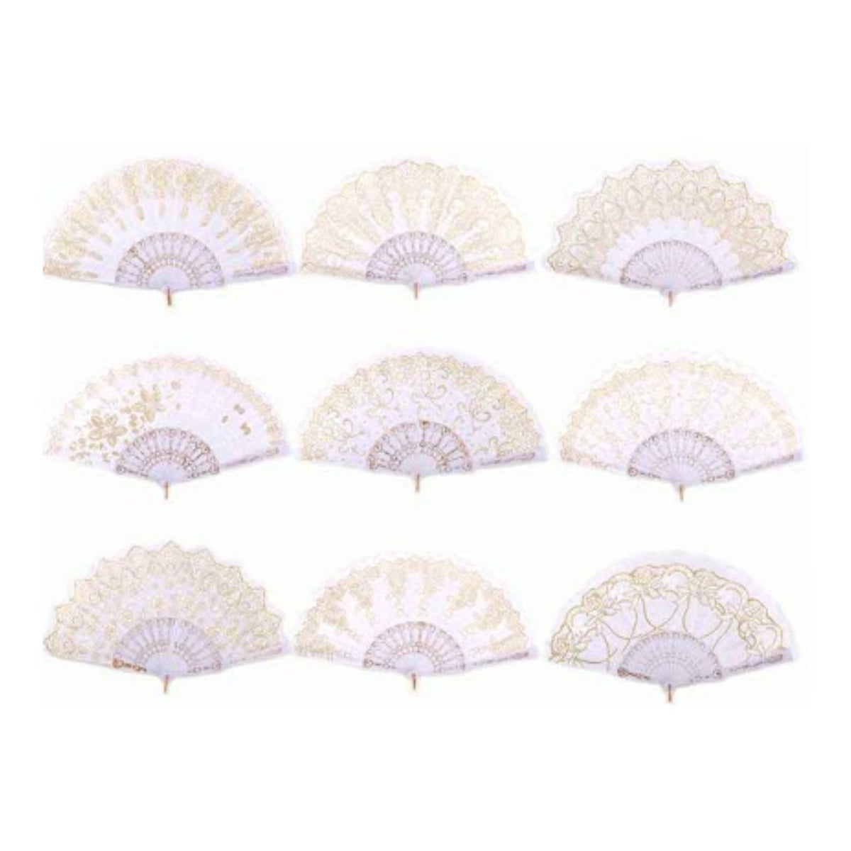 HAND FAN #KNV-7151 WHITE W/GLITTER - hand fans | U.W.I Universal ...