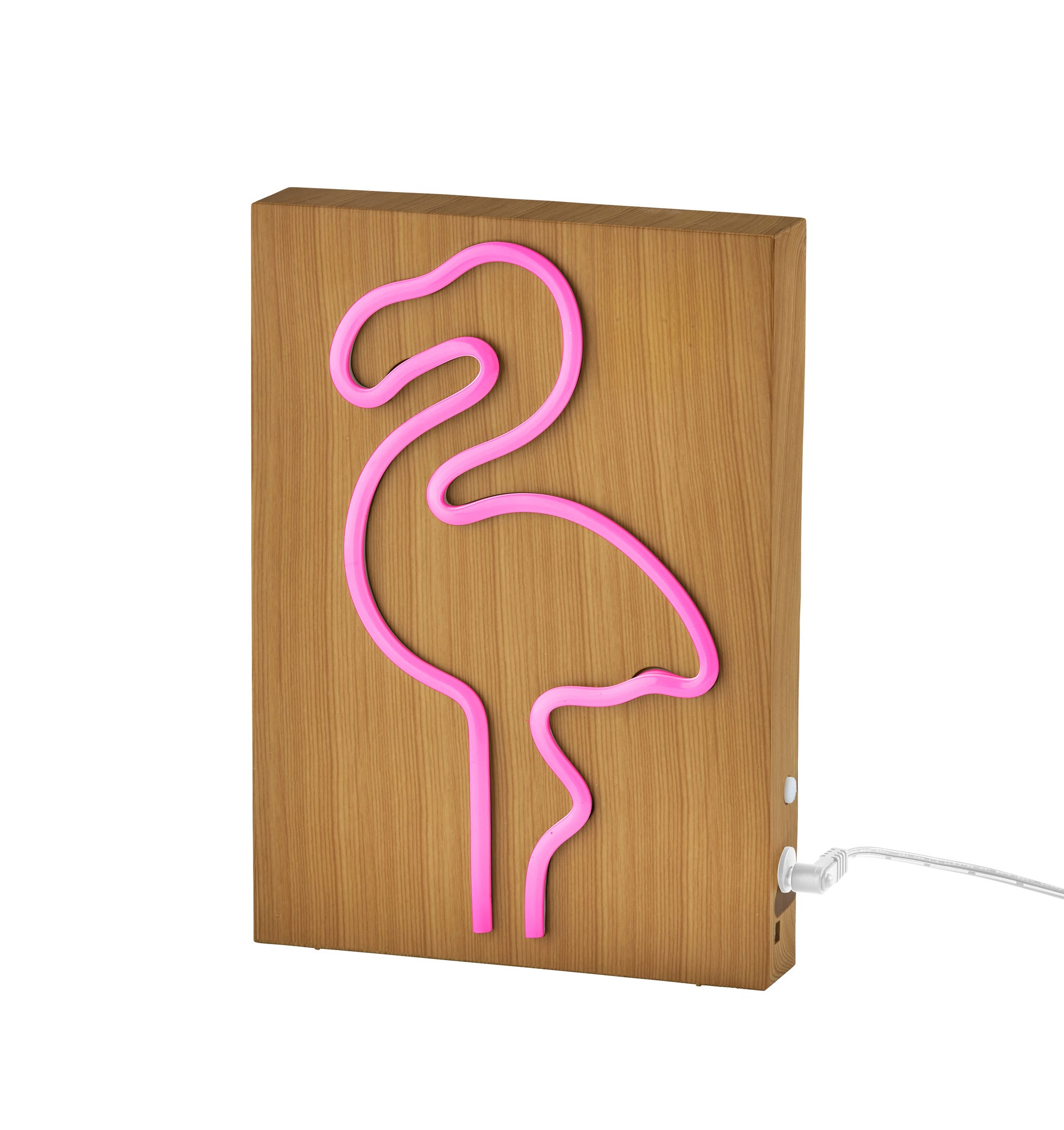 Wood Framed Neon Flamingo Lamp - novelty | Adesso