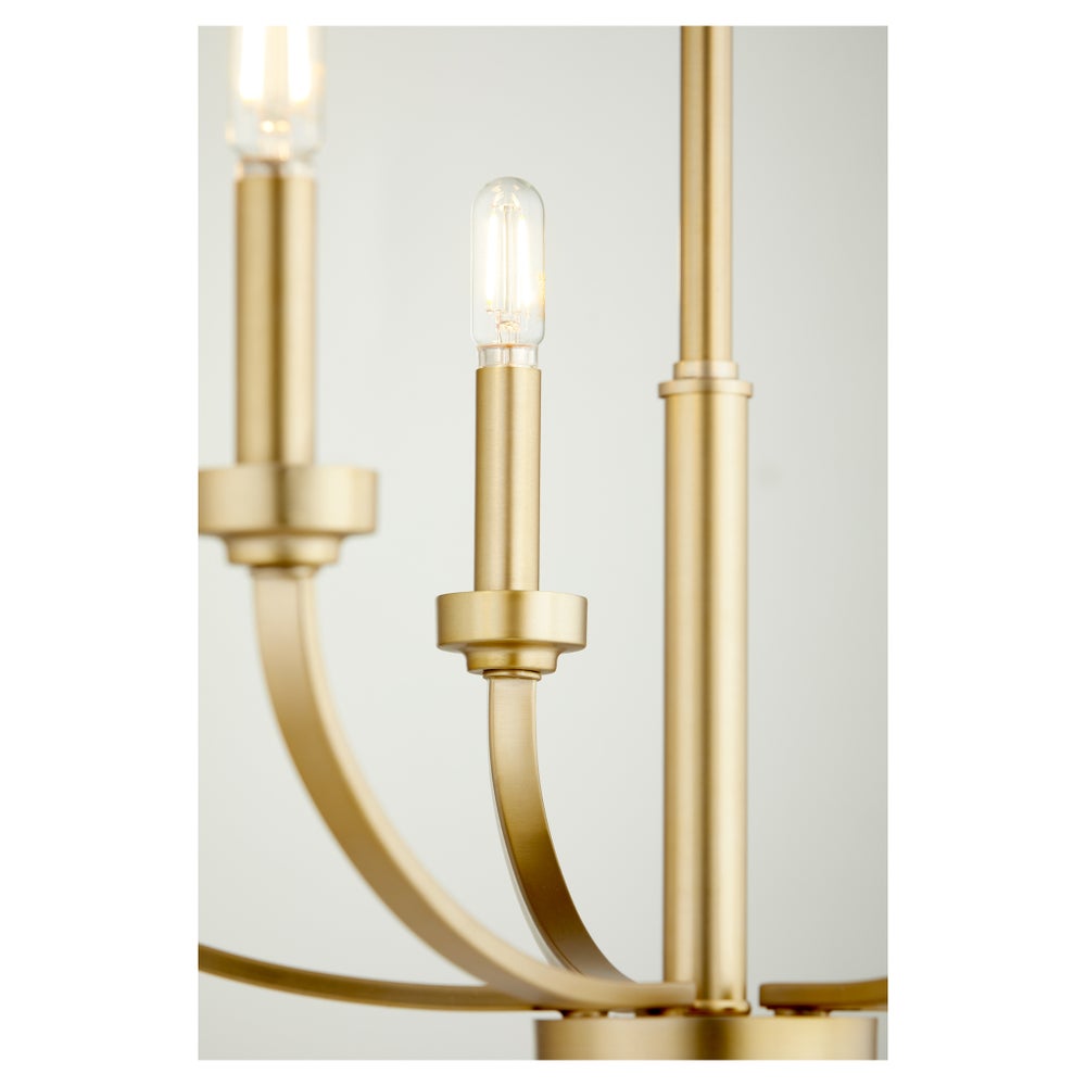 REYES 5 Light Chandelier - Aged Brass - chandelier | Quorum International