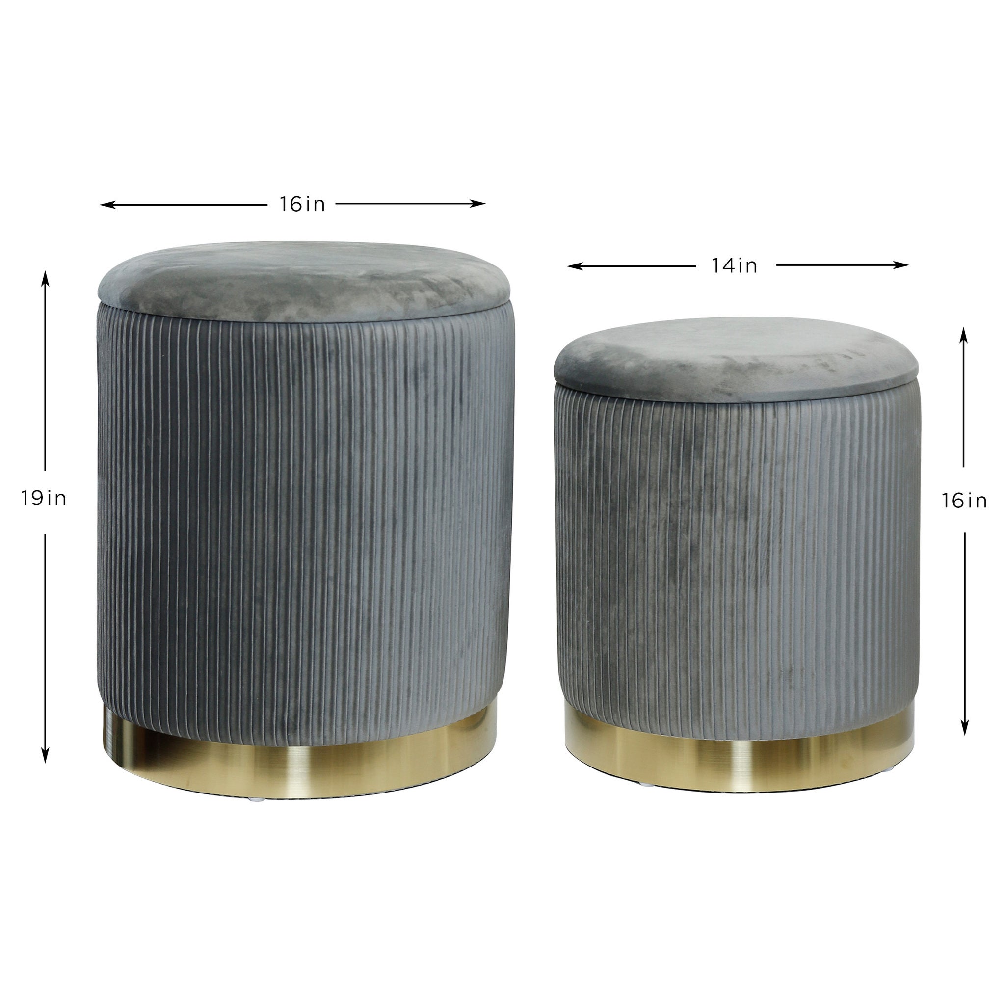 Charcoal velvet ottoman store