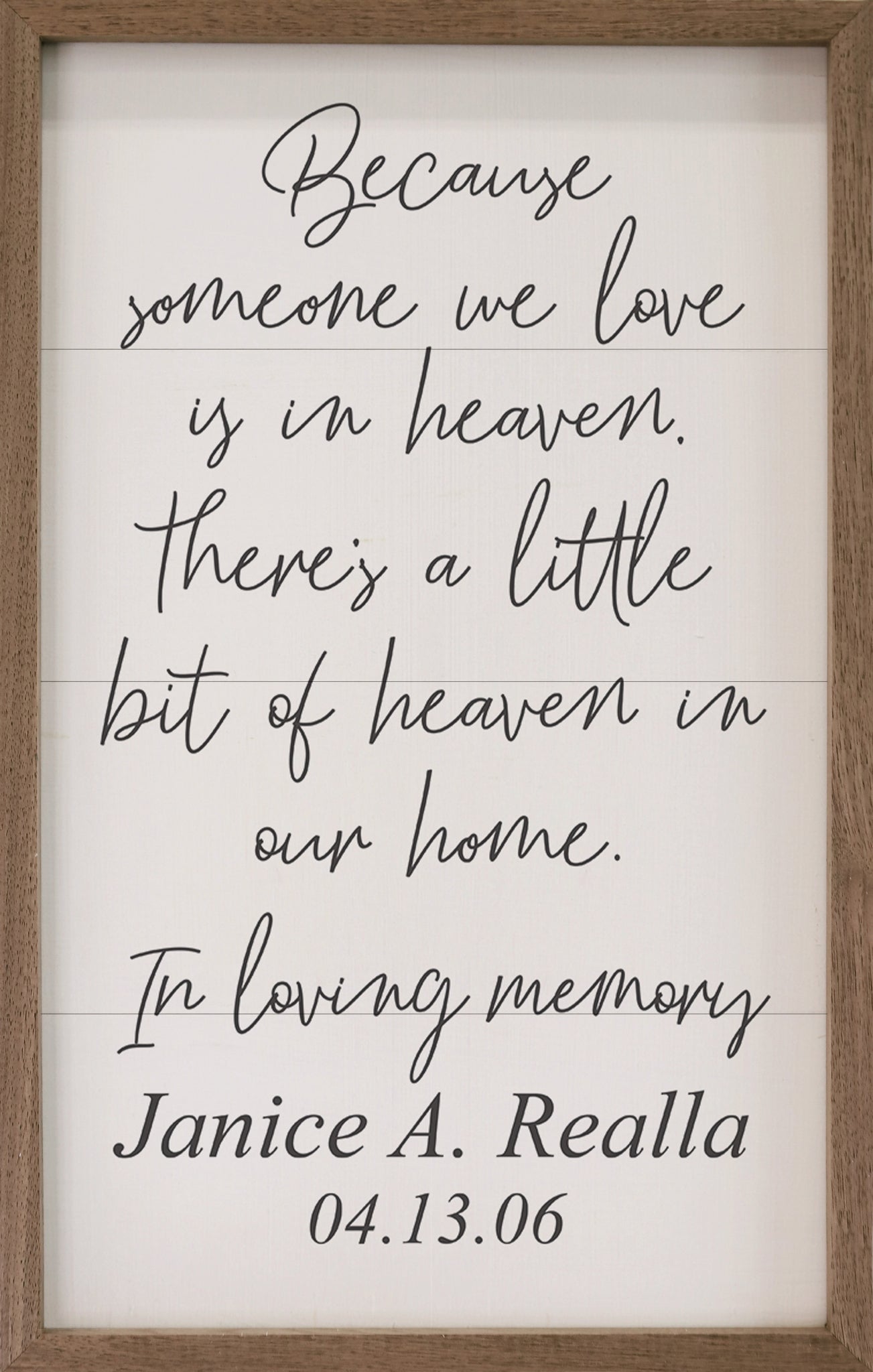 Personalized Name Date A Little Bit Of Heaven In Our Home White ...