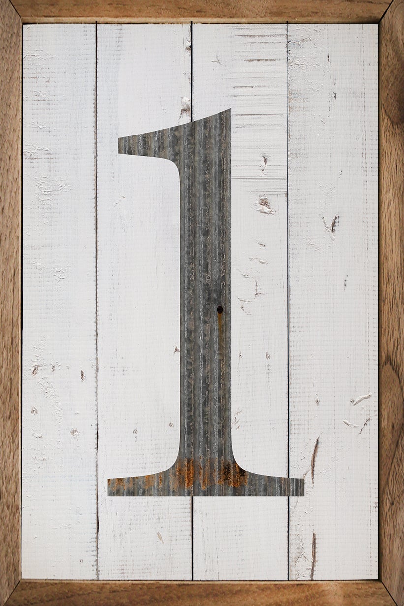 Tin Number One - letters & numbers | Kendrick Home