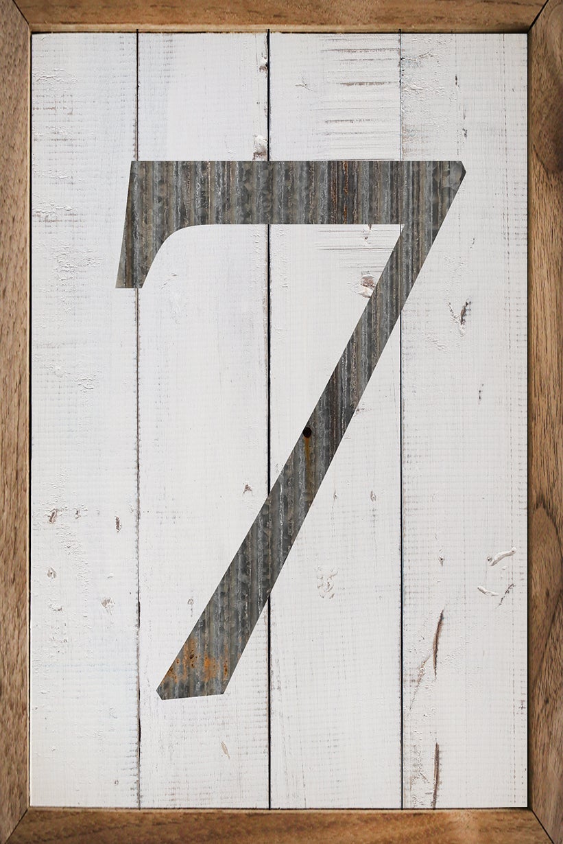 Tin Number Seven - letters & numbers | Kendrick Home