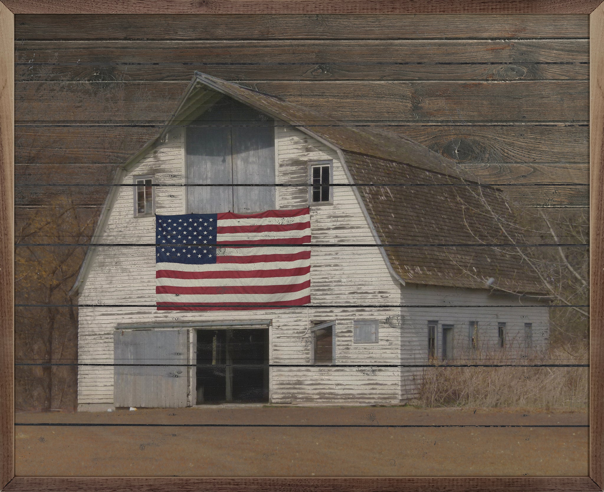 Americana White Barn - americana walnut frame | Kendrick Home