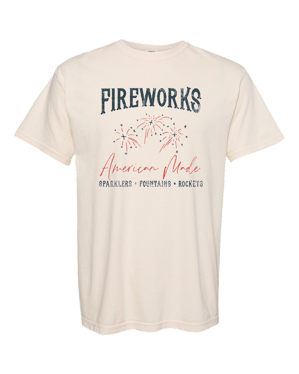 Fireworks American Made Ivory Tee - americana apparel | Kendrick Home