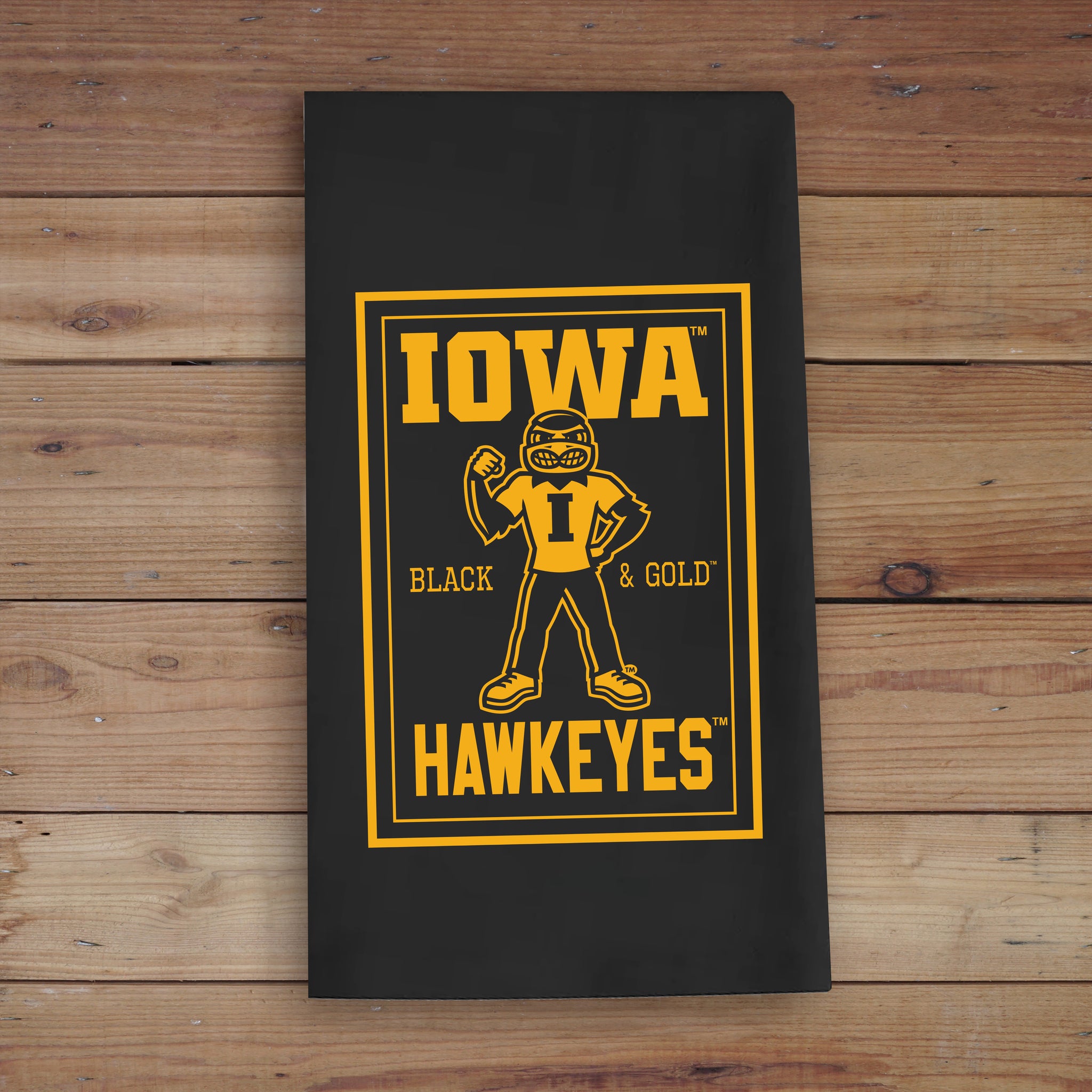 Black And Gold University Of Iowa Towel - collegiate | Kendrick Home